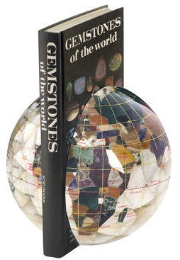 Gemstone Globe Diamond Cut Mother of Pearl Bookends (Free Shipping)