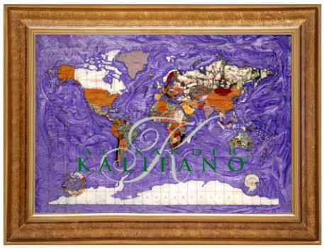 Gemstone World Map - Amethyst Ocean (Free Shipping)
